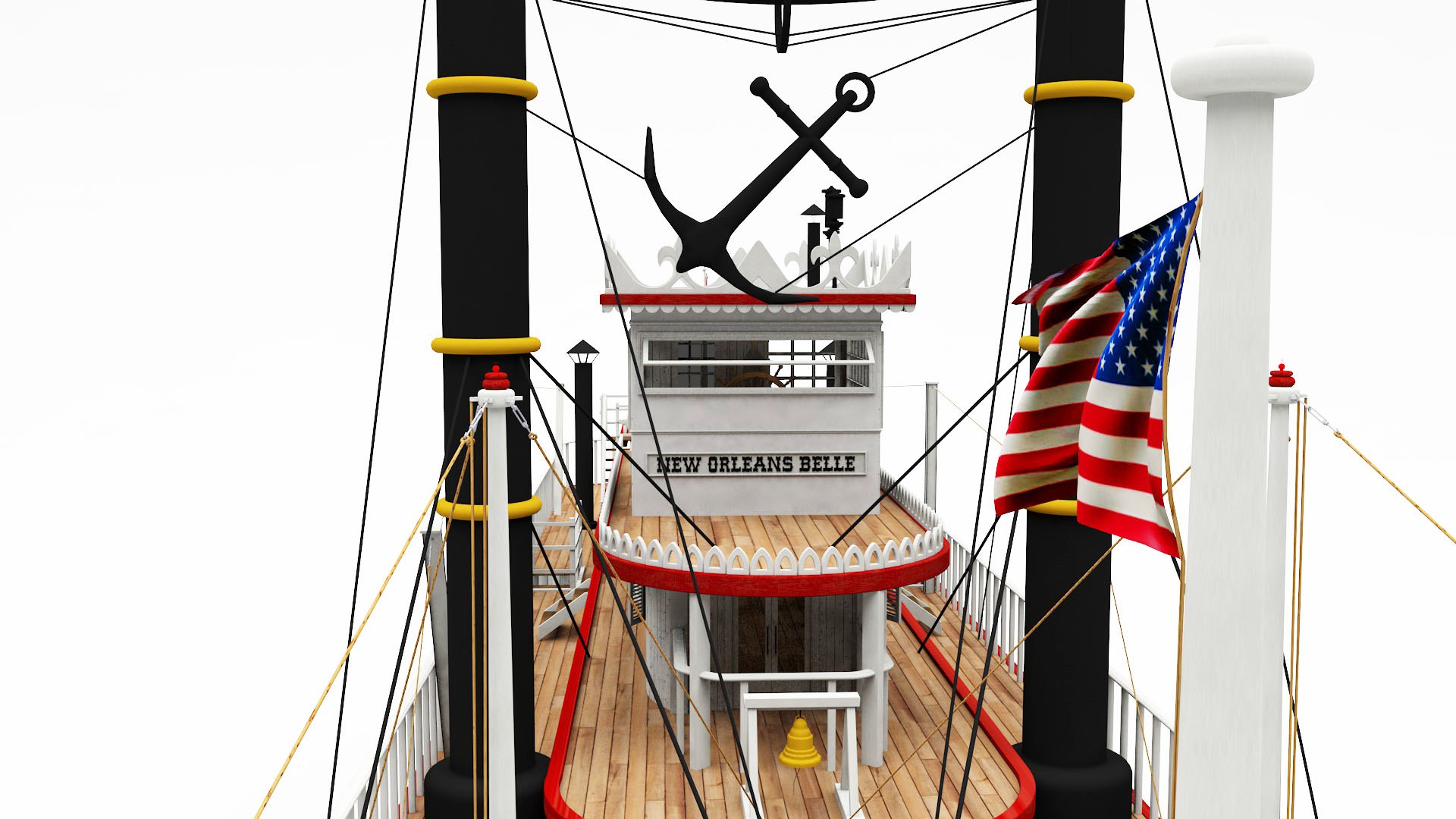 Mississippi River Boat Paddle Steamer 3D - TurboSquid 2002269