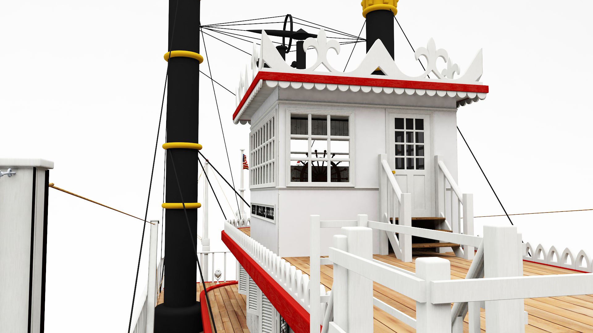 Mississippi River Boat Paddle Steamer 3D - TurboSquid 2002269