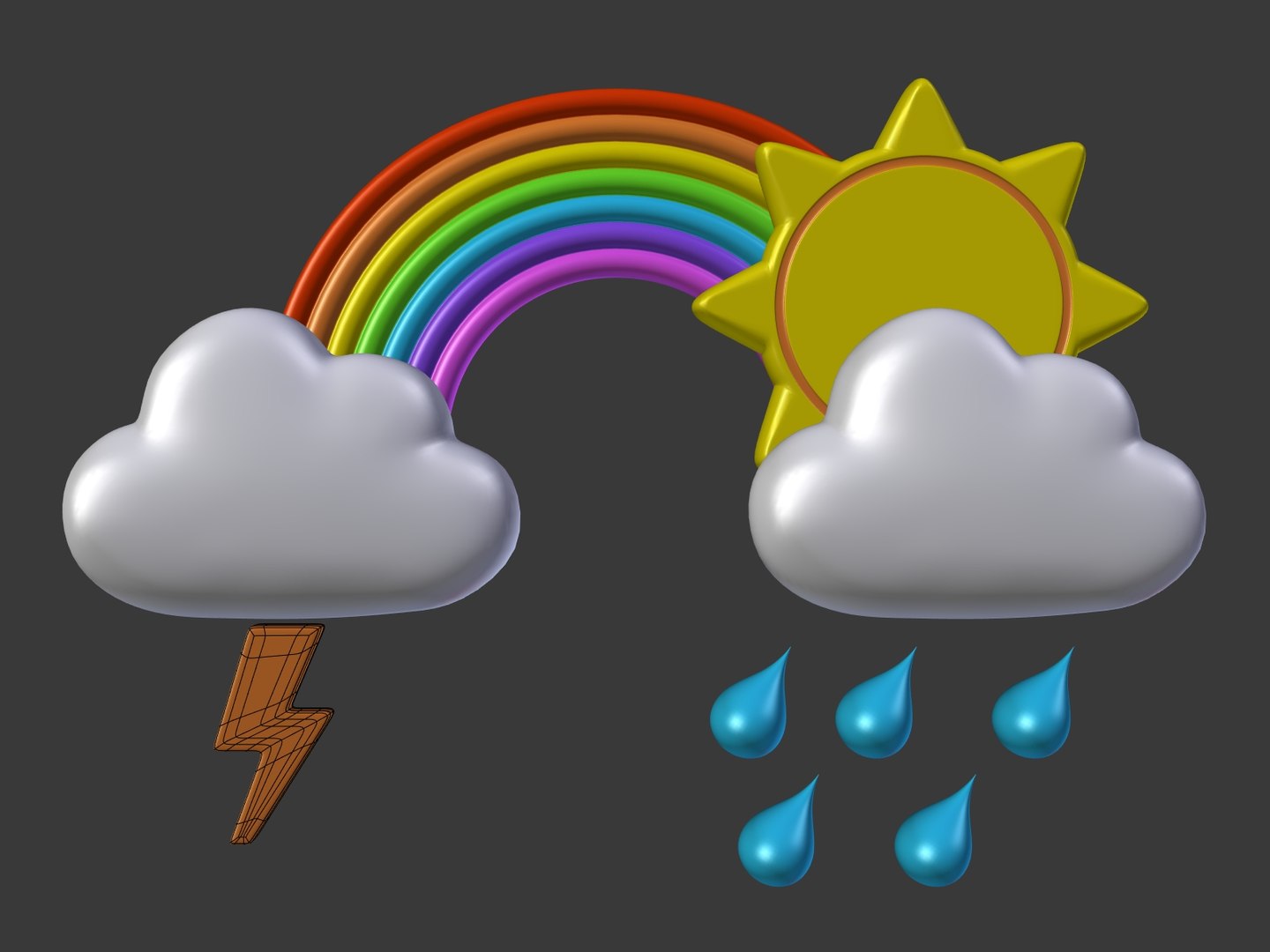 Weather Icons 3D Model - TurboSquid 1429321