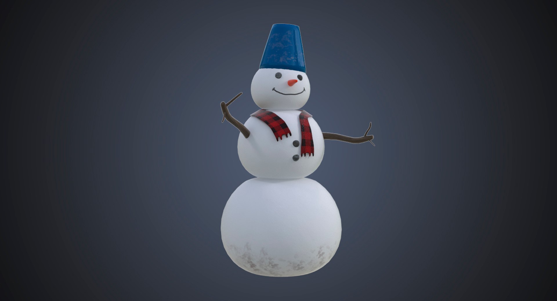 3D snowman snow man model - TurboSquid 1332618