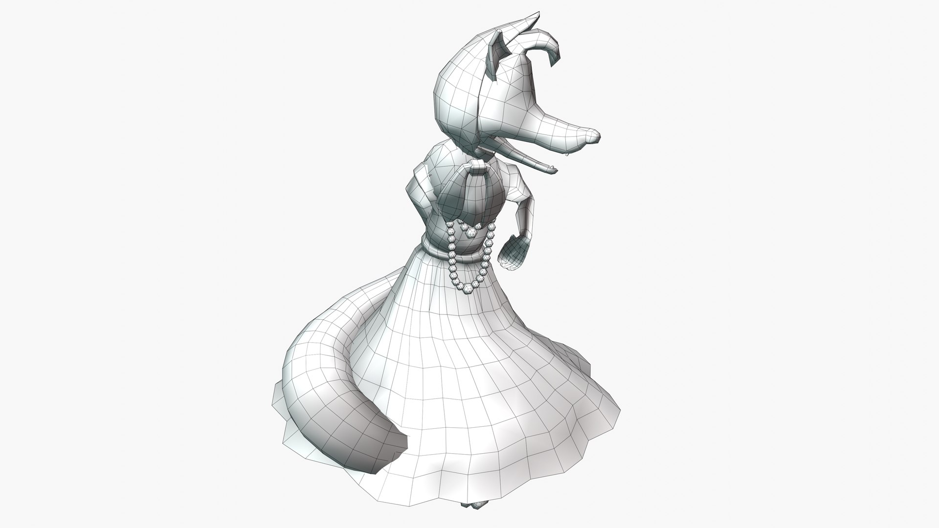 3D Model Fox In A Dress With Rig And Animation - TurboSquid 2031213