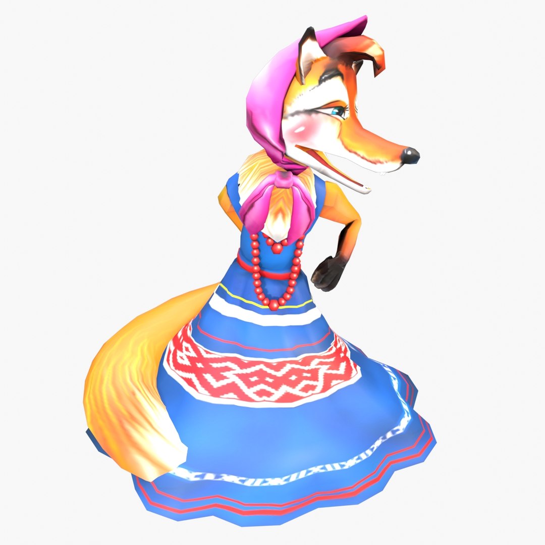 3D model Fox in a dress with rig and animation - TurboSquid 2031213