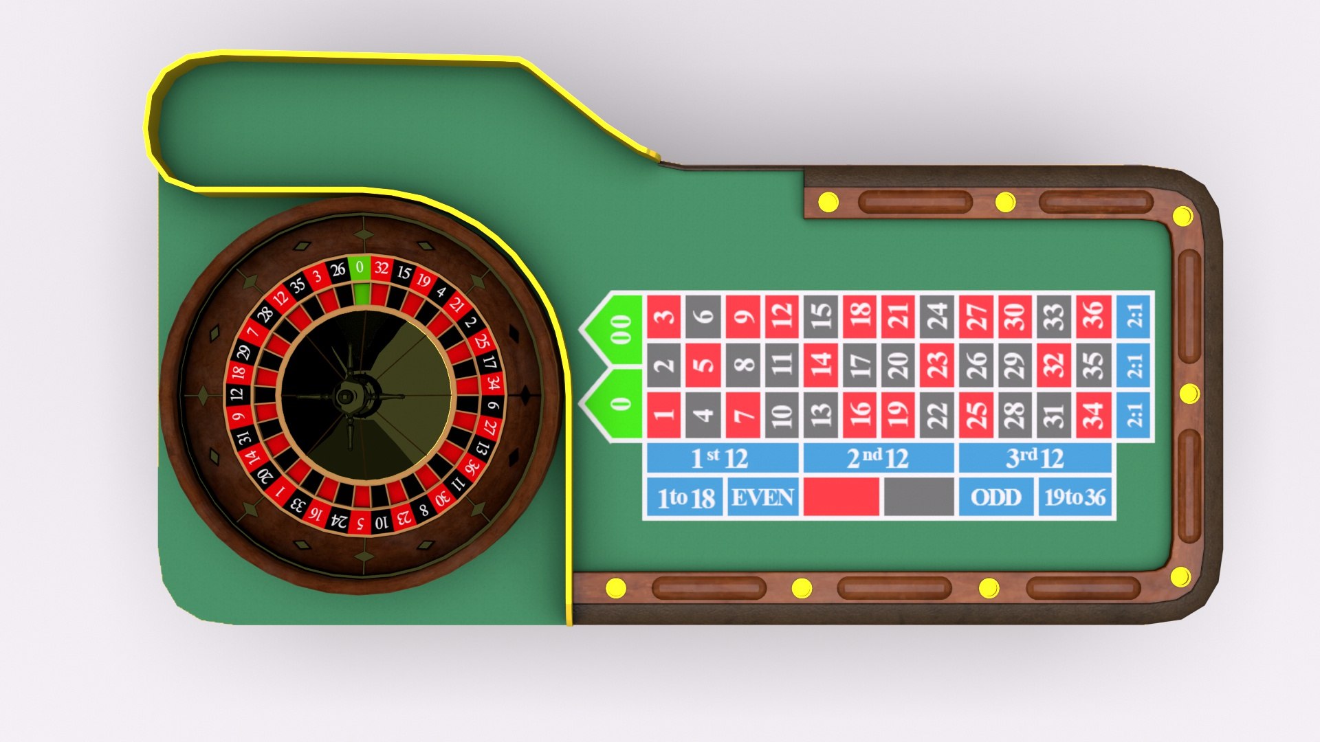 Roulette Table 3D - TurboSquid 1985368
