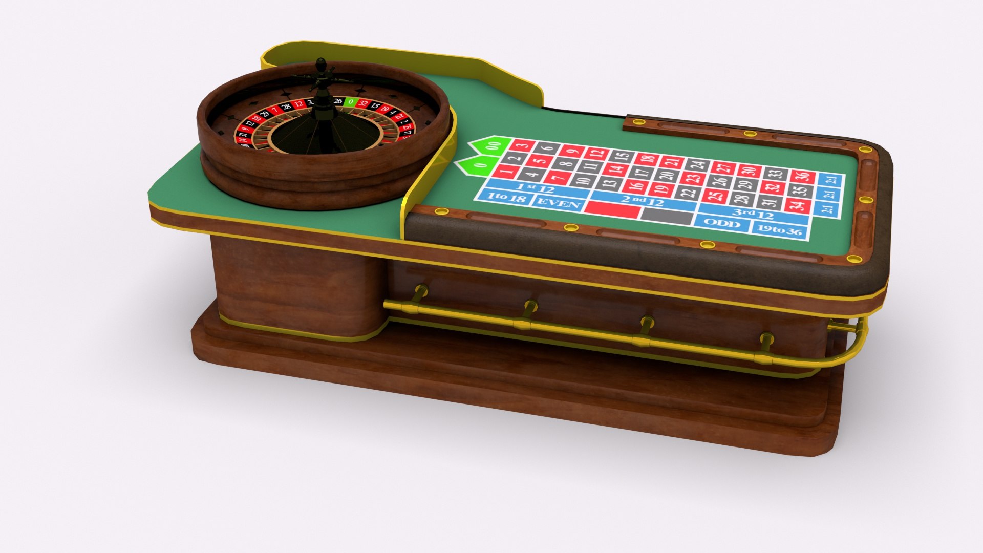 Roulette Table 3D - TurboSquid 1985368