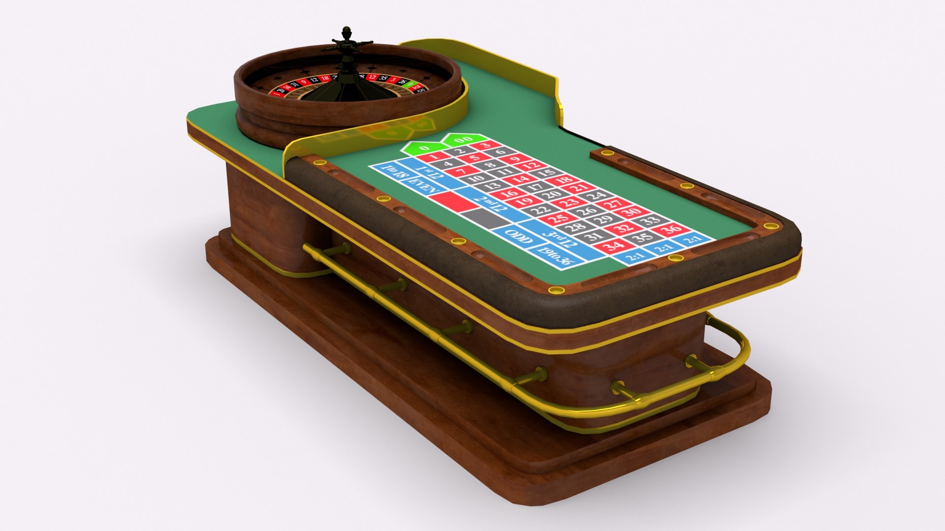 Roulette Table 3D - TurboSquid 1985368