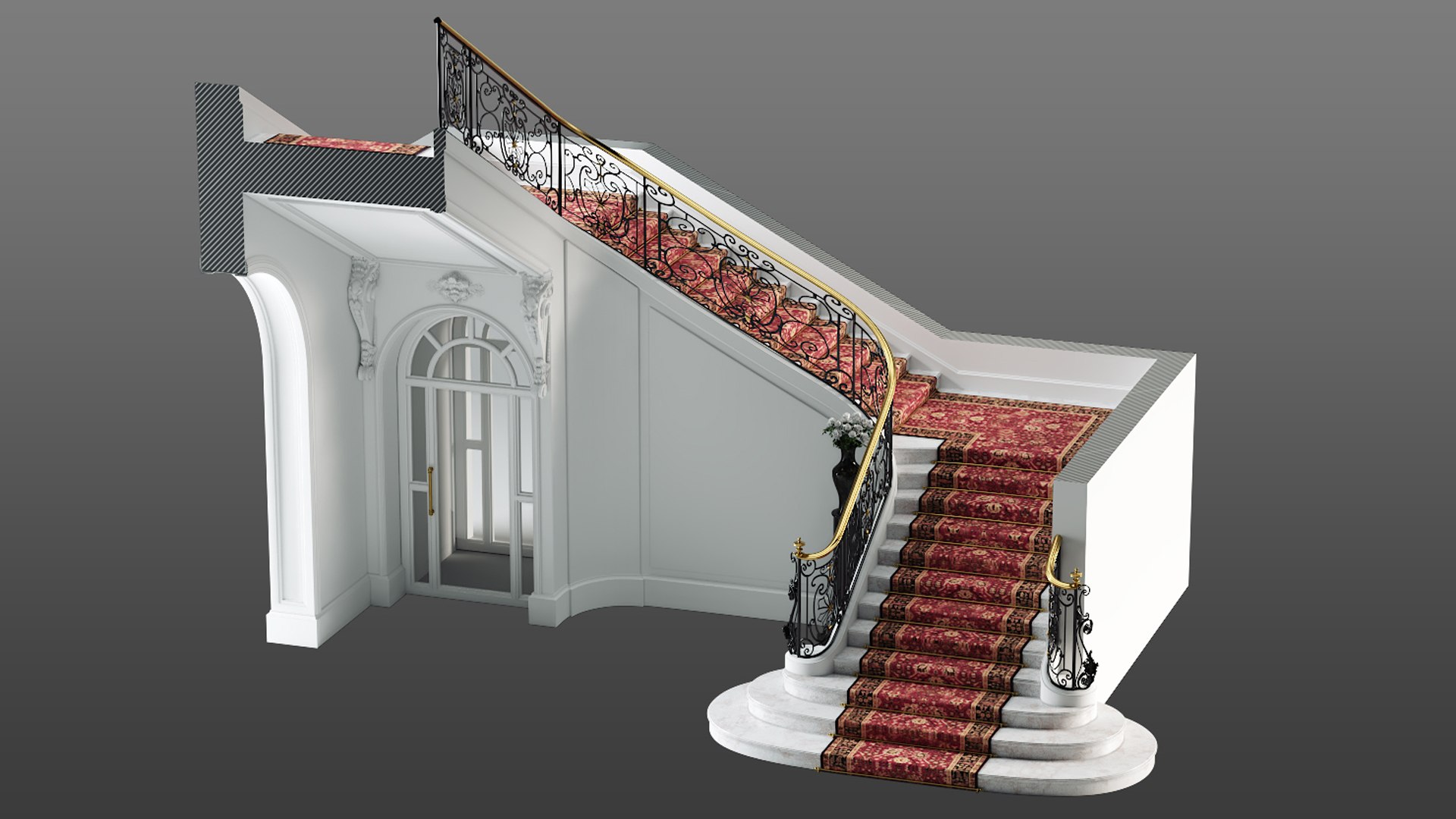 3D Classic Staircase 2 - TurboSquid 1981640
