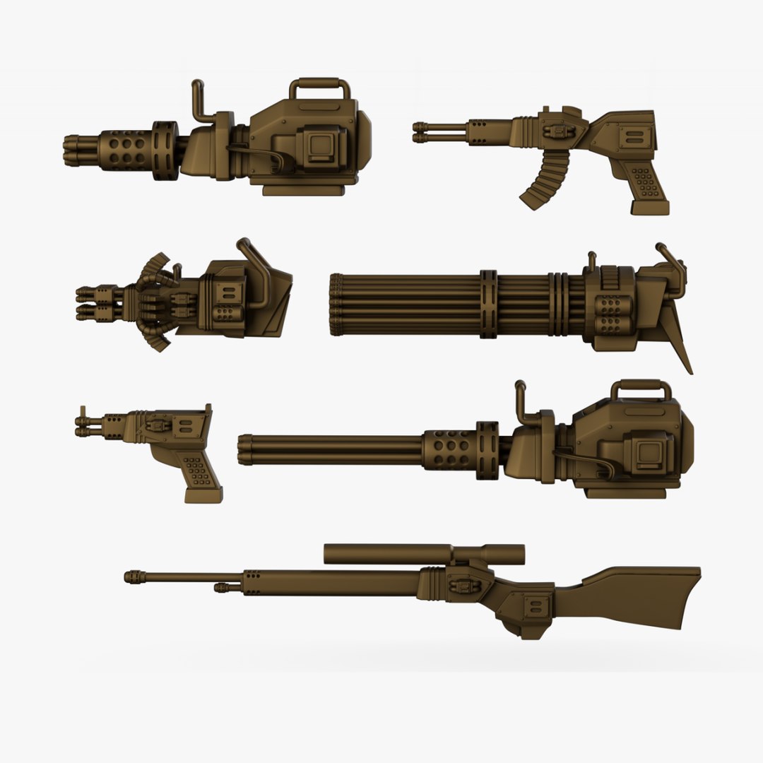 3D Sci-Fi Guns Set 01 - TurboSquid 2104549