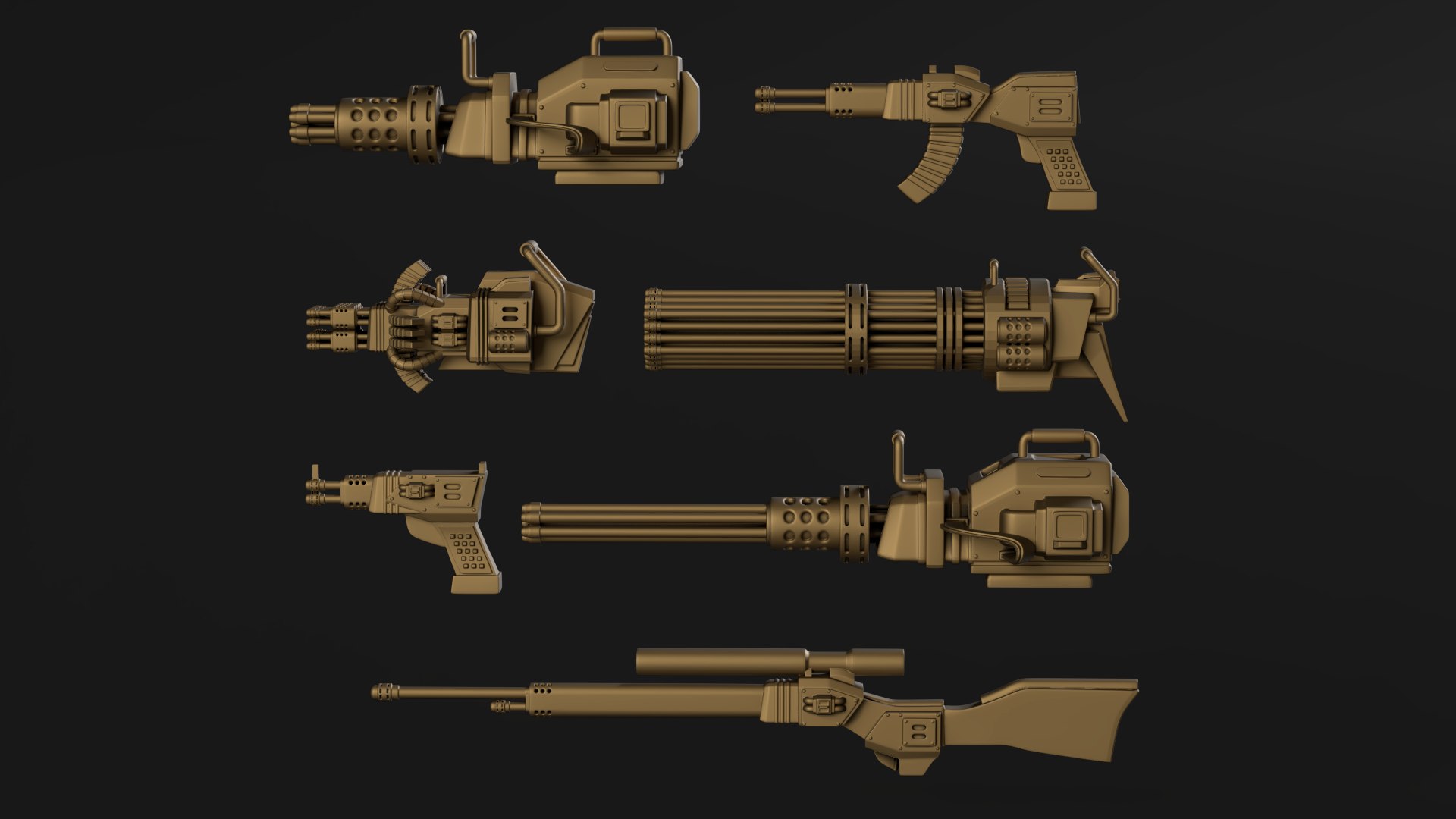 3D Sci-Fi Guns Set 01 - TurboSquid 2104549