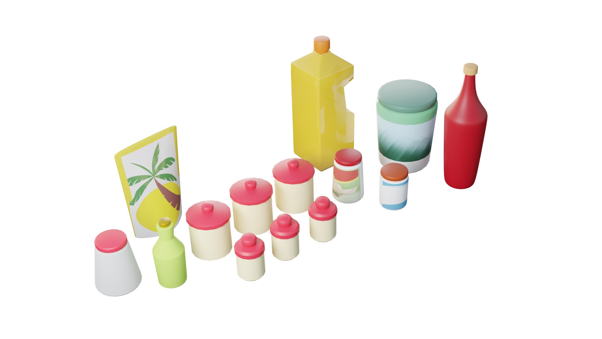 3D Set Of Kitchen Spices Model - TurboSquid 2311286