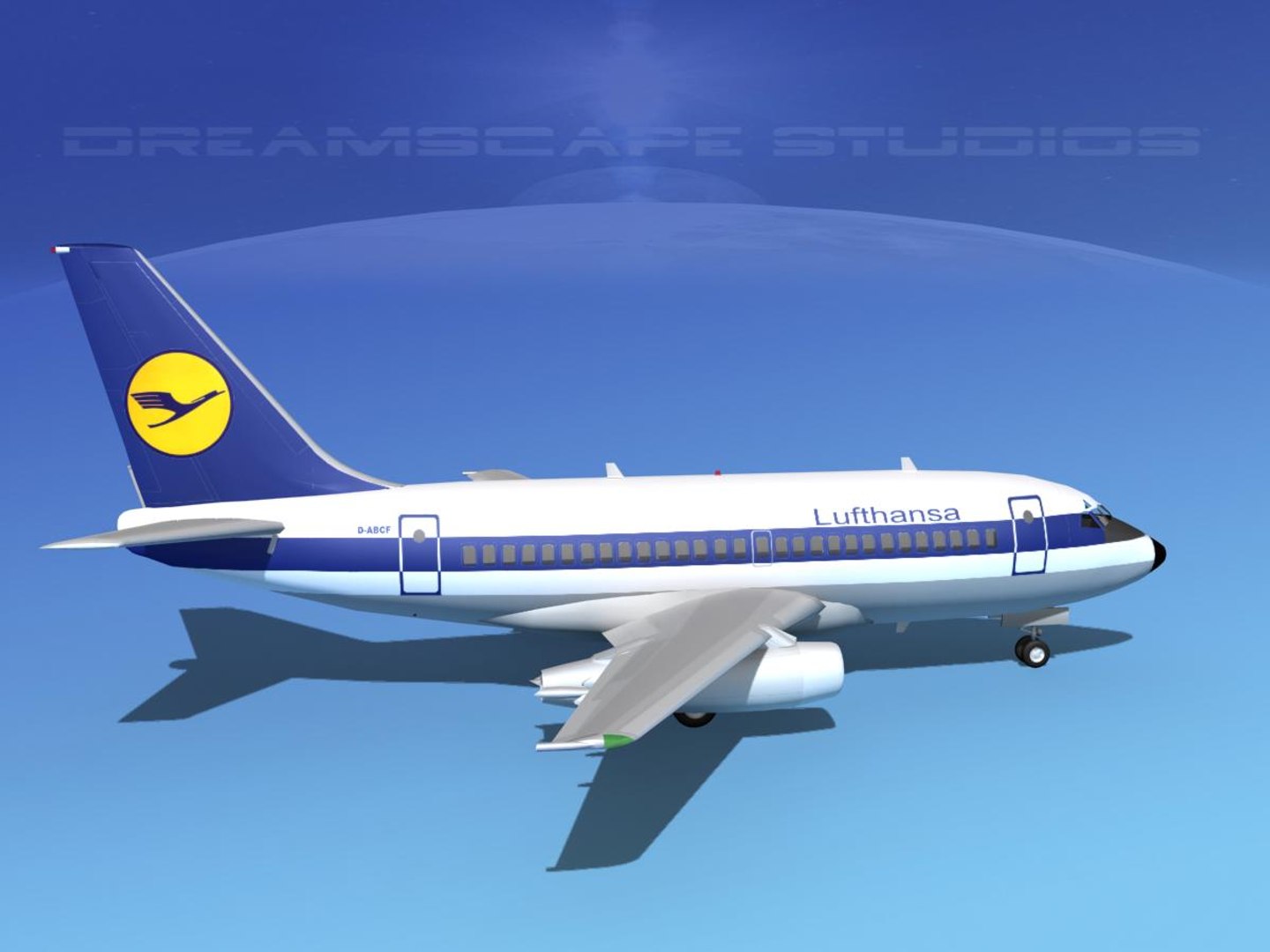 3d boeing 737 737-100 lufthansa model