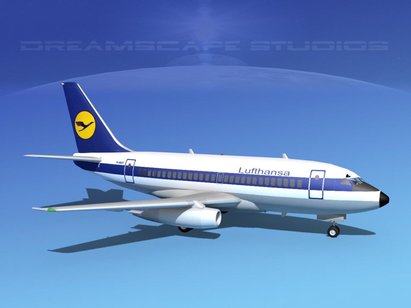 3d boeing 737 737-100 lufthansa model