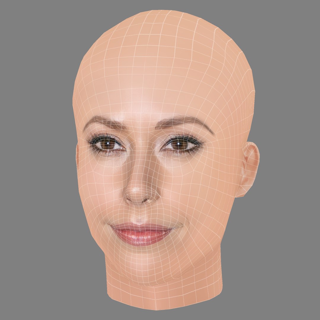Amanda Crew Head - No Hair - Low Poly Head For Game Model - TurboSquid ...
