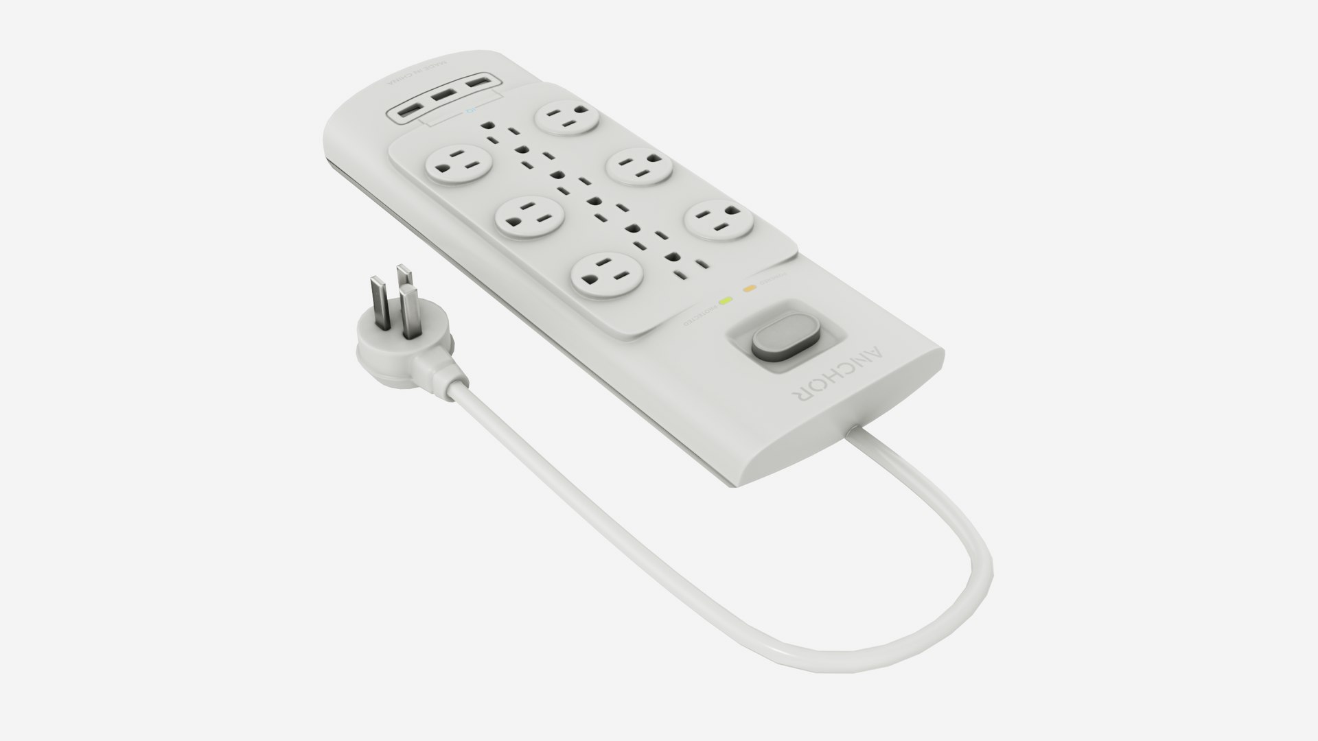 US Power Strip 3D Model - TurboSquid 1894615