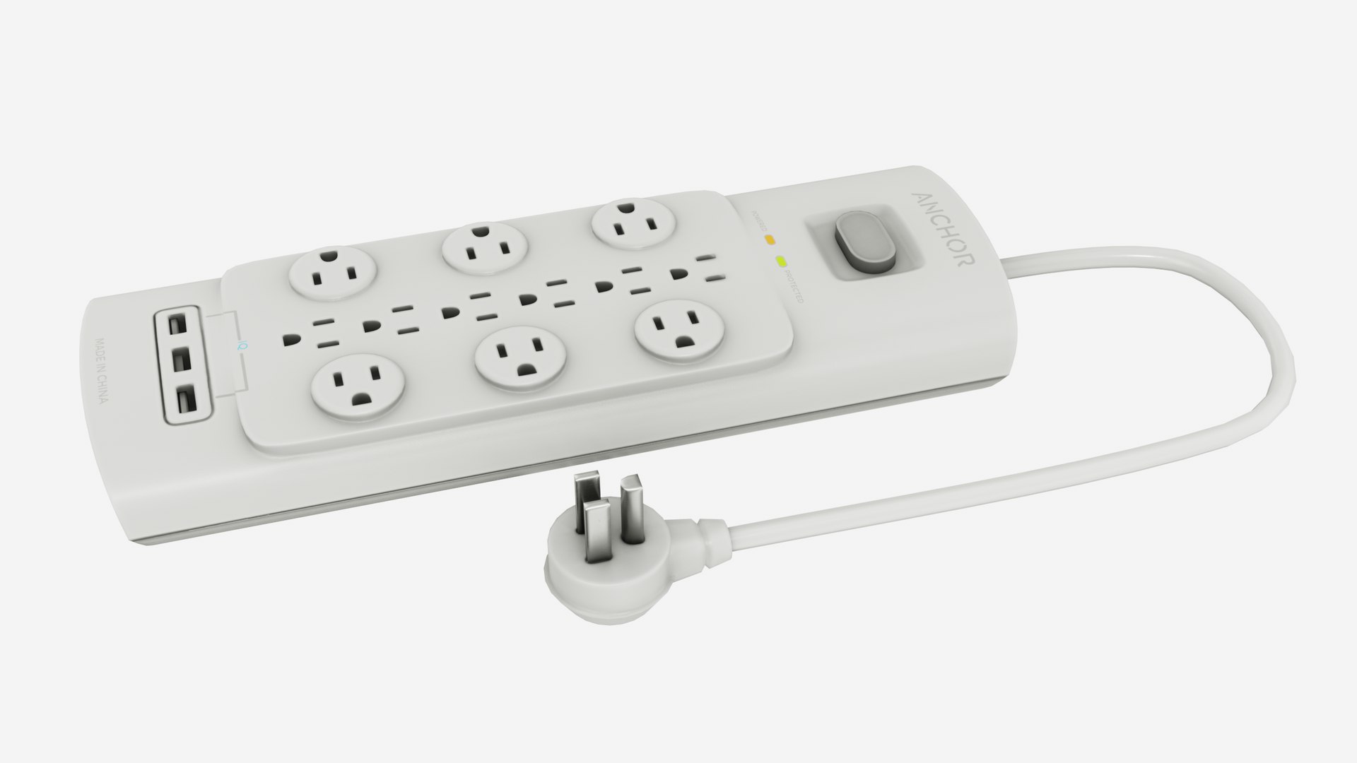 US Power Strip 3D Model - TurboSquid 1894615