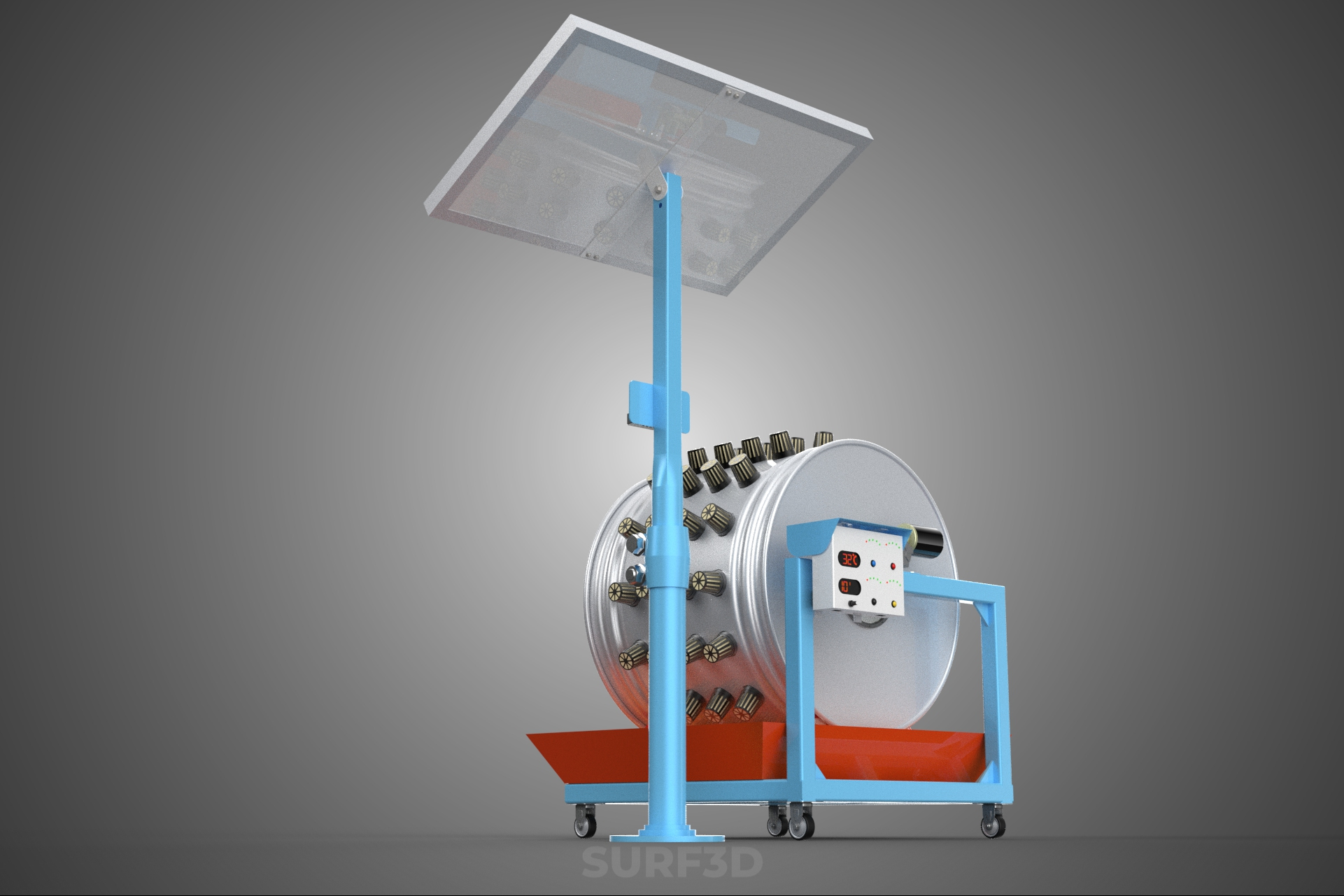 Solarpanel IoT-Rad, drehbar, Hydrokultur-Garten, Pflanzenfarm-System 3D ...