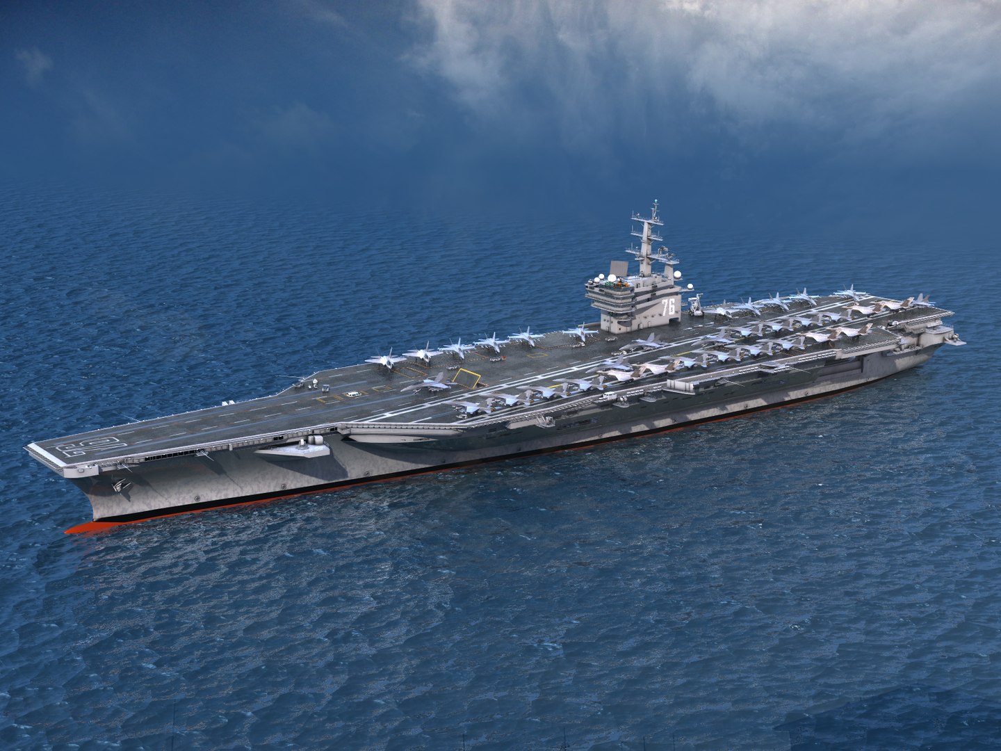 Uss Reagan Cutaway Aircraft Carrier 3d Obj