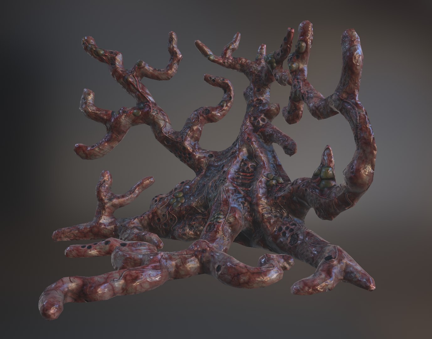 Biomass Alien Plant - Gameready Low-poly With PBR Low-poly 3D Model 3D ...