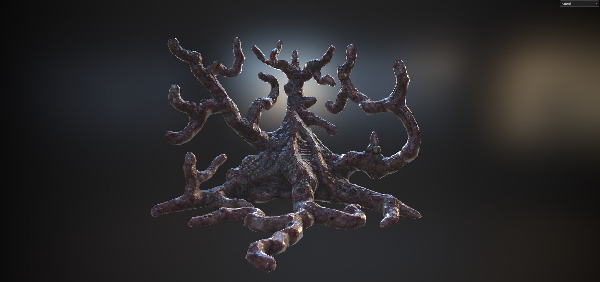 Biomass Alien Plant - Gameready Low-poly With PBR Low-poly 3D Model 3D ...