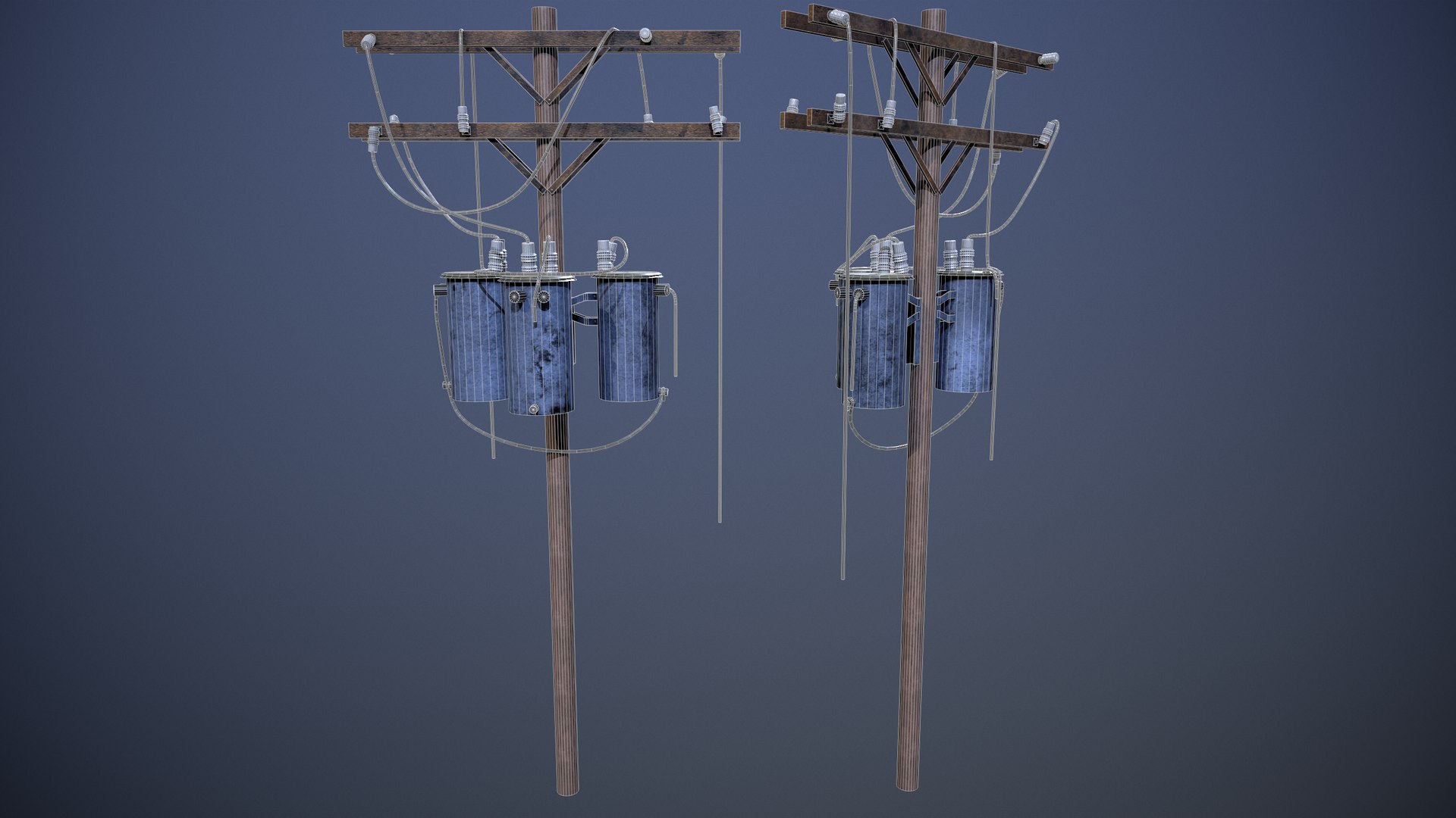 3D Old Power Pole - TurboSquid 1938293