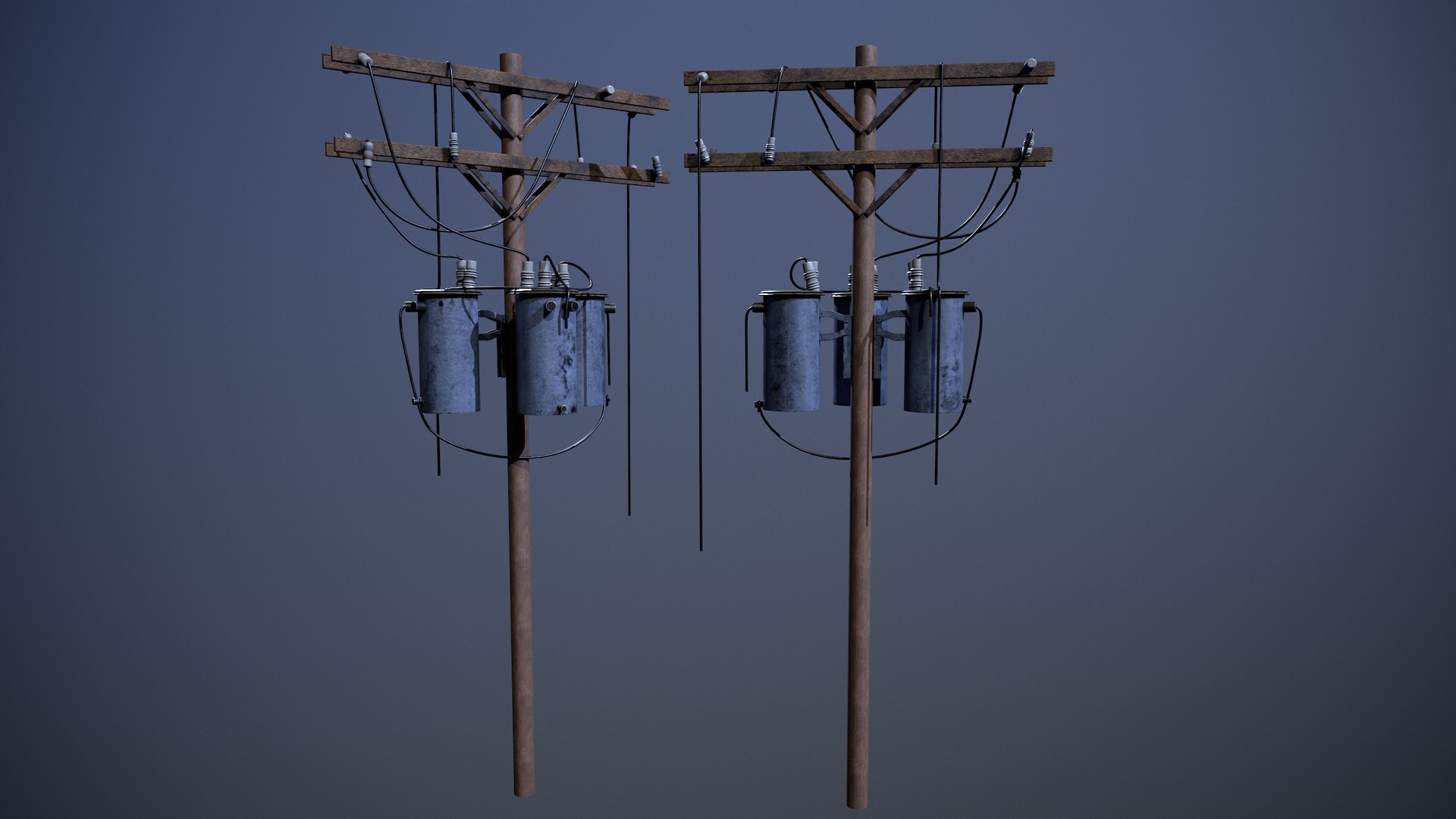 3D Old Power Pole - TurboSquid 1938293