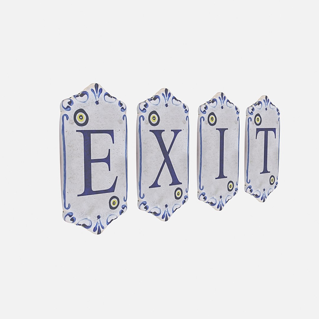 Old Stone Exit Sign 3D Model - TurboSquid 1648592