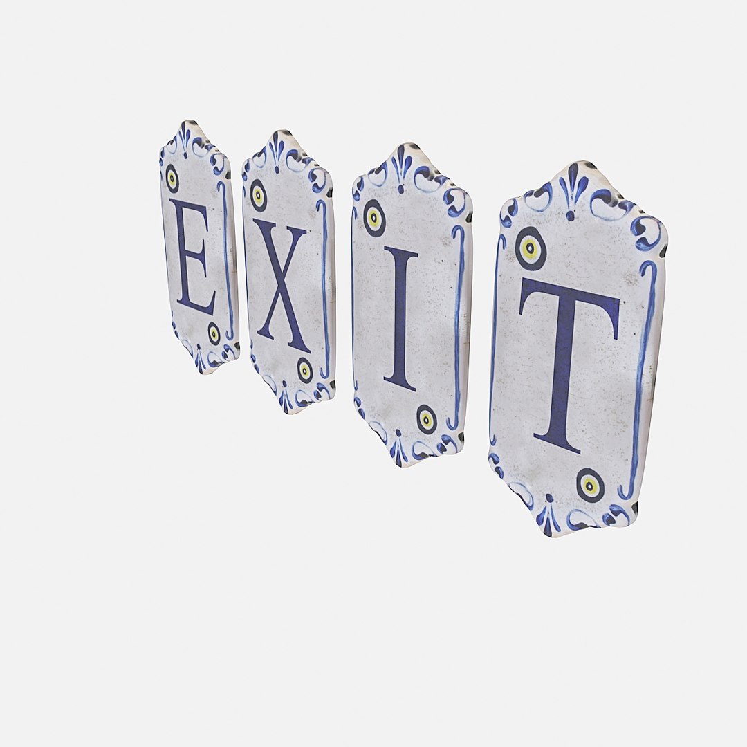 Old Stone Exit Sign 3D Model - TurboSquid 1648592
