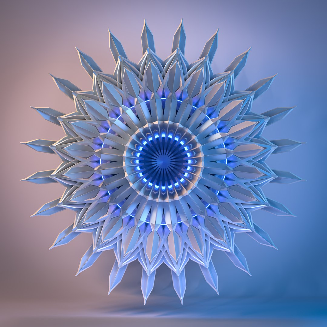 12 Symmetrical Abstract Geometric Mandala Fractal Kitbash Set ...