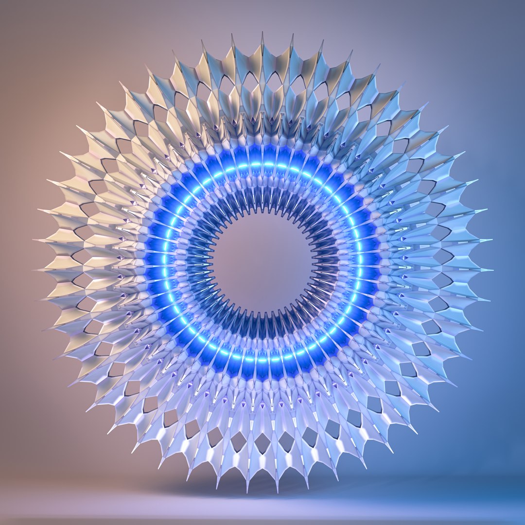 12 Symmetrical Abstract Geometric Mandala Fractal Kitbash Set ...