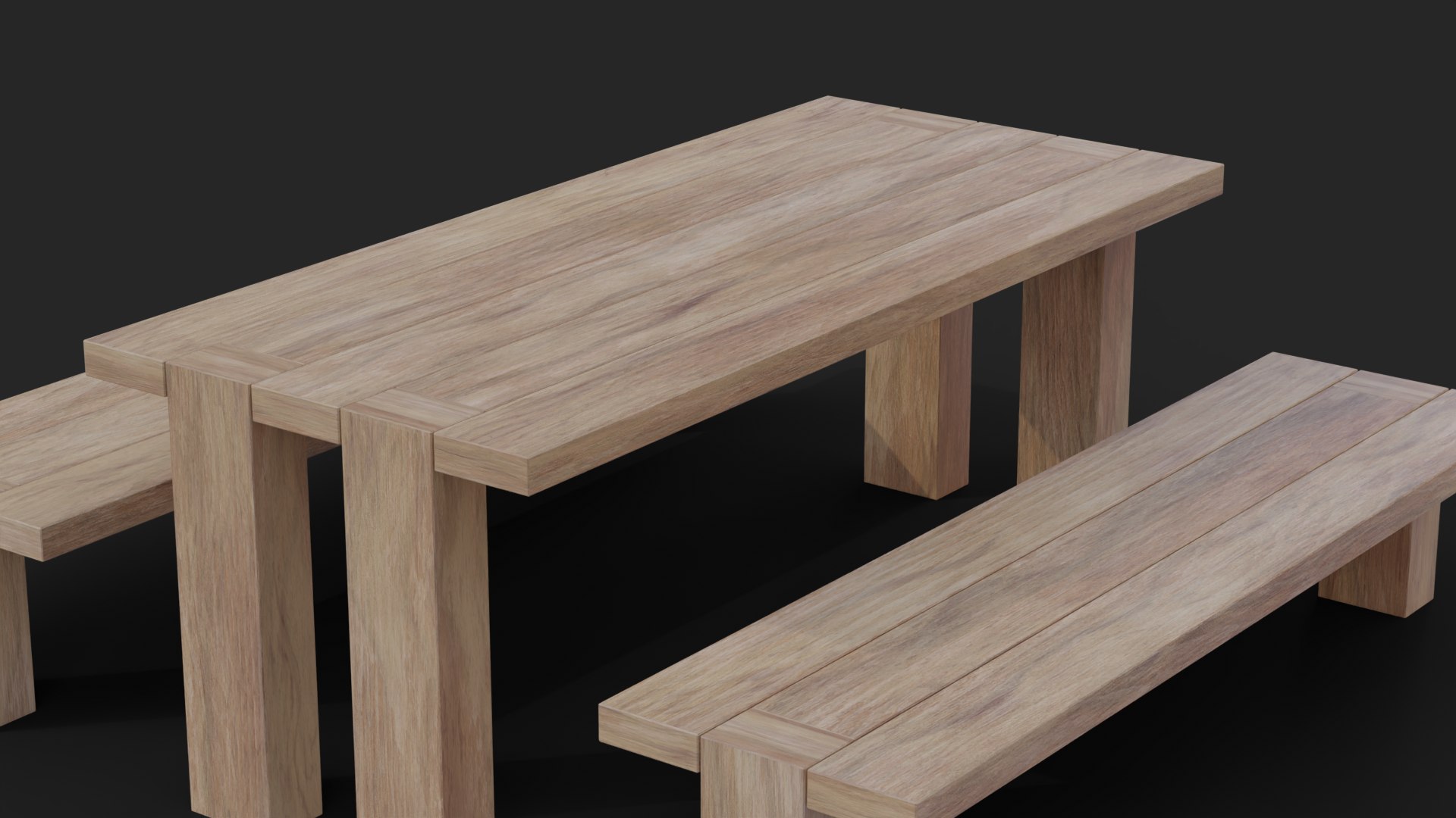 3D Model Realistic Picnic Table Low-Poly - TurboSquid 2136403