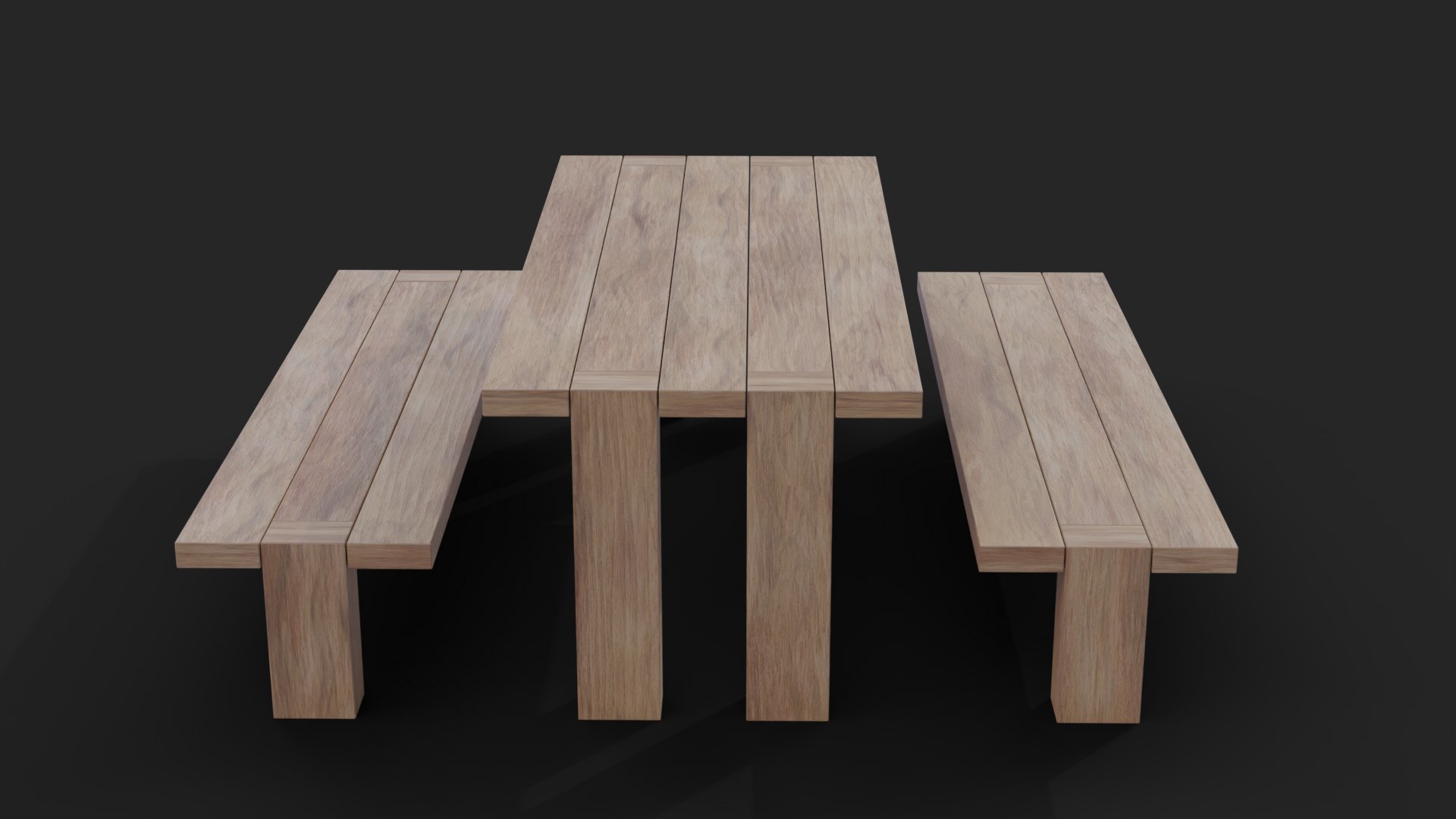 3D Model Realistic Picnic Table Low-Poly - TurboSquid 2136403