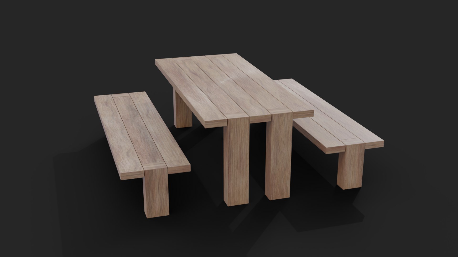 3D Model Realistic Picnic Table Low-Poly - TurboSquid 2136403