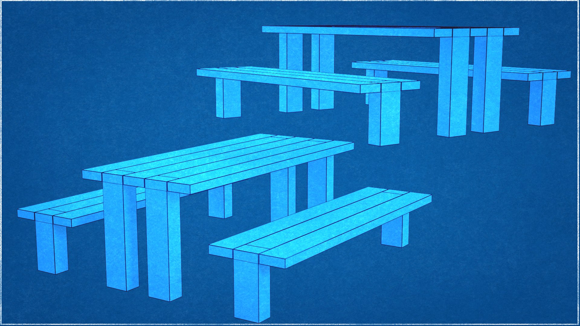 3D Model Realistic Picnic Table Low-Poly - TurboSquid 2136403