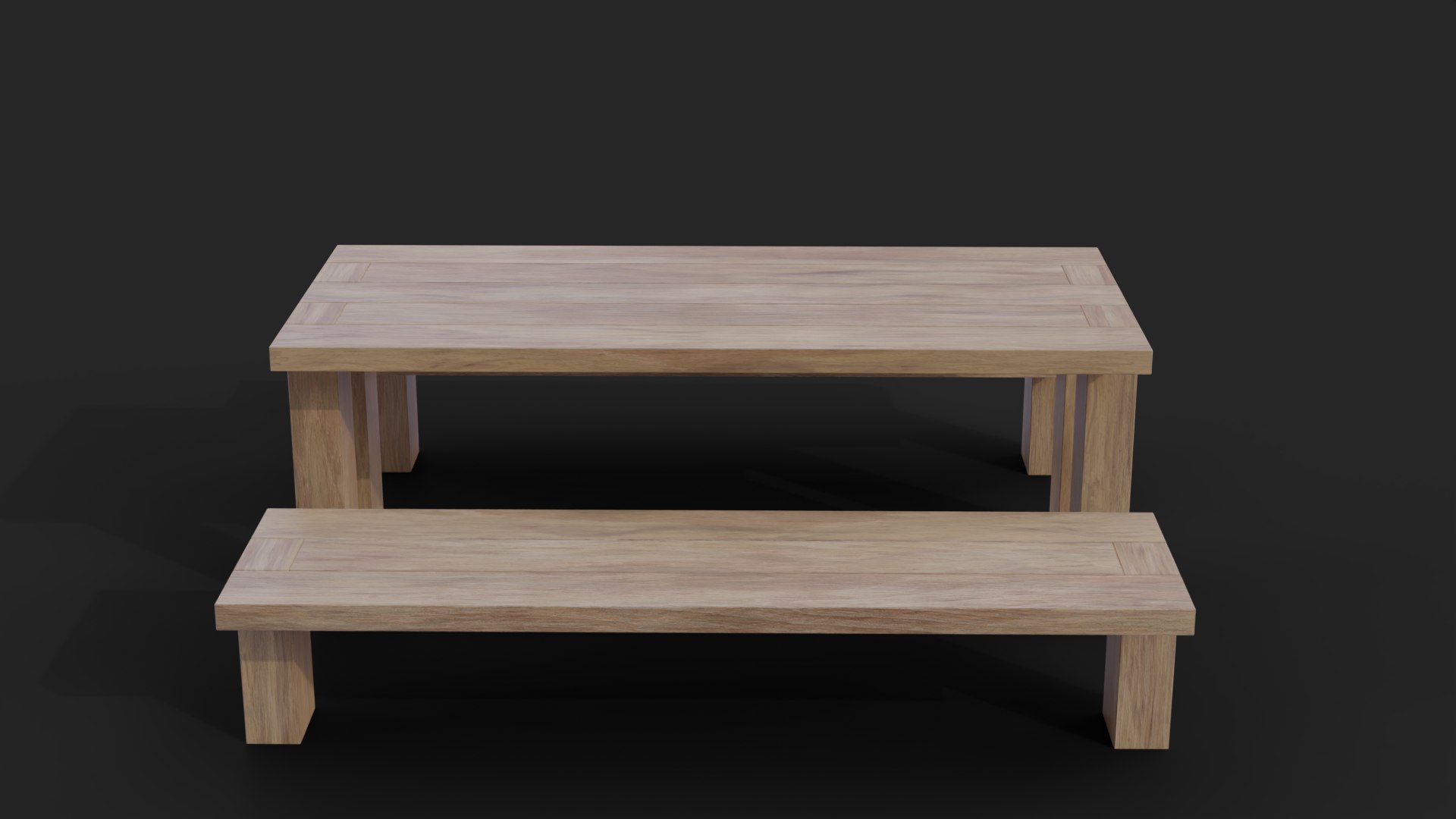 3D Model Realistic Picnic Table Low-Poly - TurboSquid 2136403