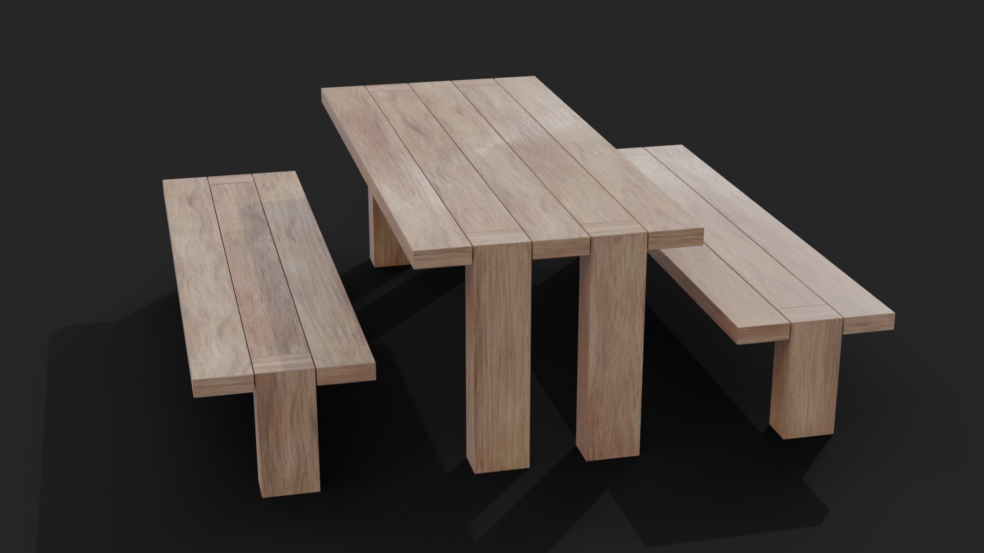 3D Model Realistic Picnic Table Low-Poly - TurboSquid 2136403