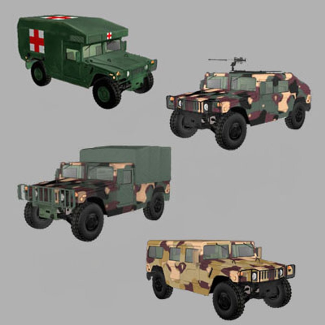 Military Humvee Hummer Truck 3d Model