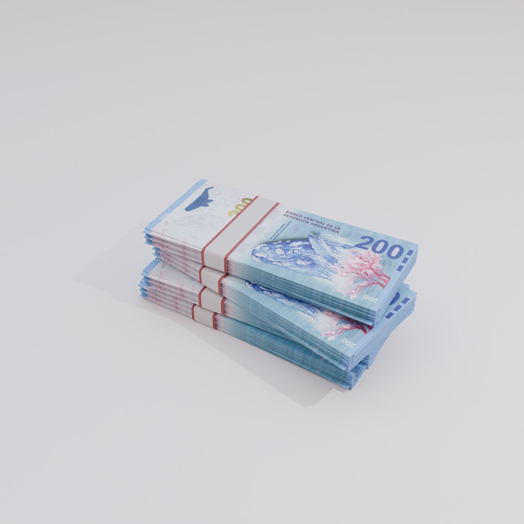 3D 200 Argentine Peso Currency - TurboSquid 2395223