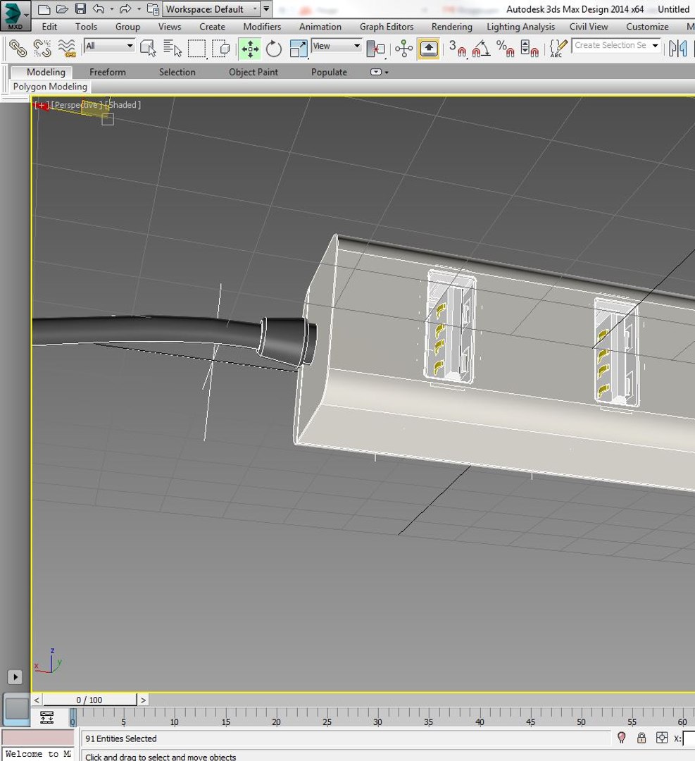 Port Usb Hub 3d Model