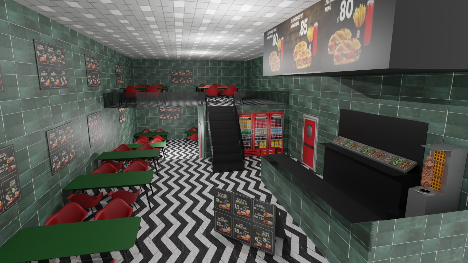 Kebab Restaurant Interior 3D Model - TurboSquid 2140774