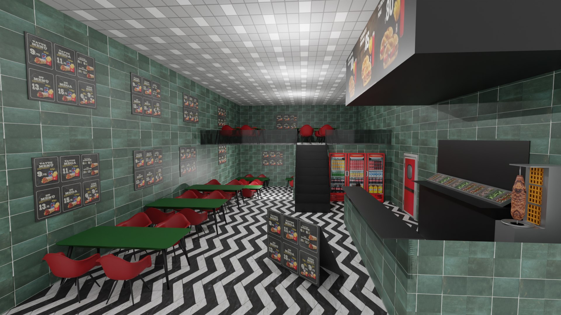 Kebab Restaurant Interior 3D Model - TurboSquid 2140774