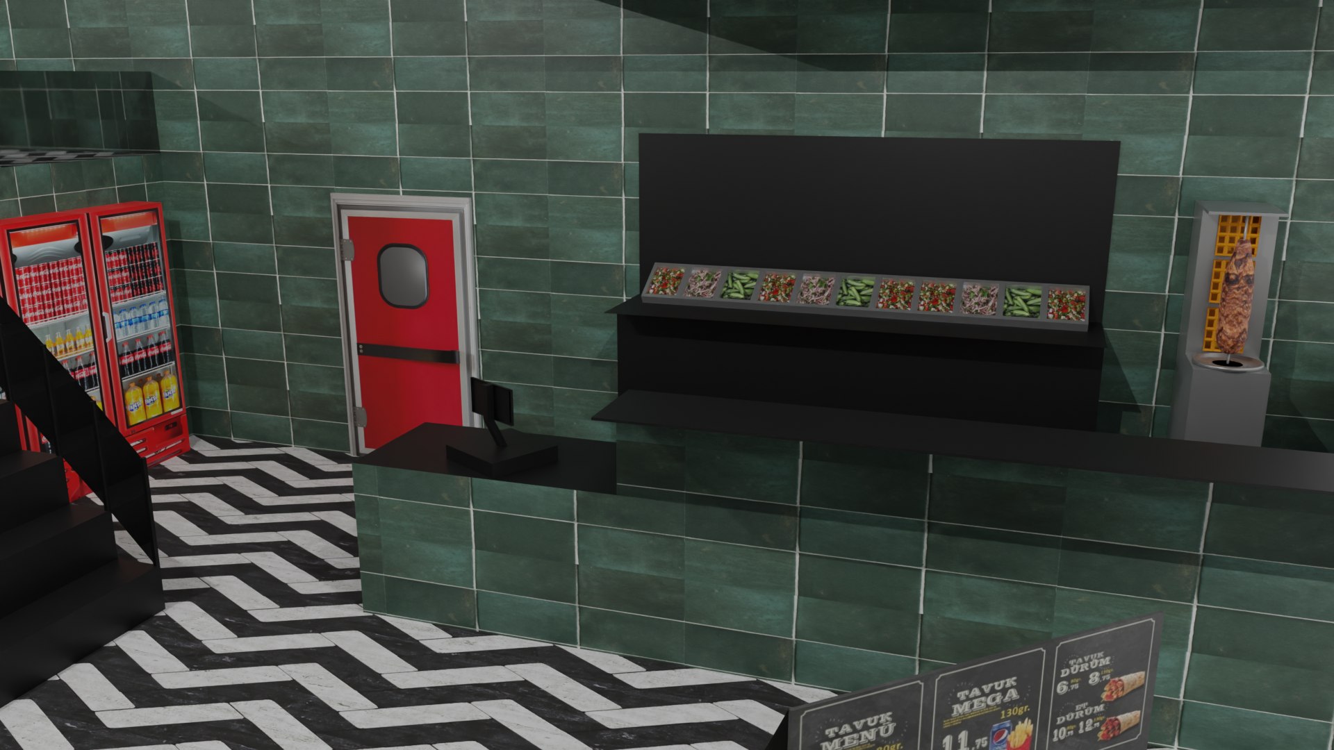 Kebab Restaurant Interior 3D Model - TurboSquid 2140774