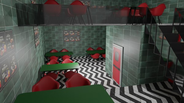modelo 3d Interior del restaurante kebab - TurboSquid 2140774