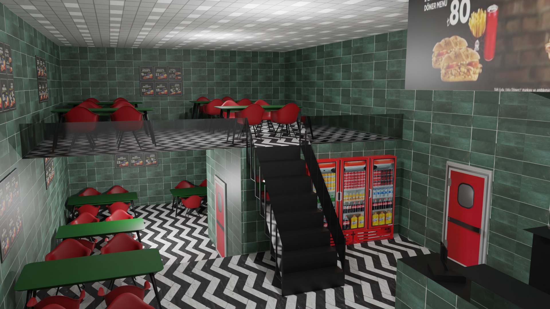 Kebab Restaurant Interior 3D Model - TurboSquid 2140774