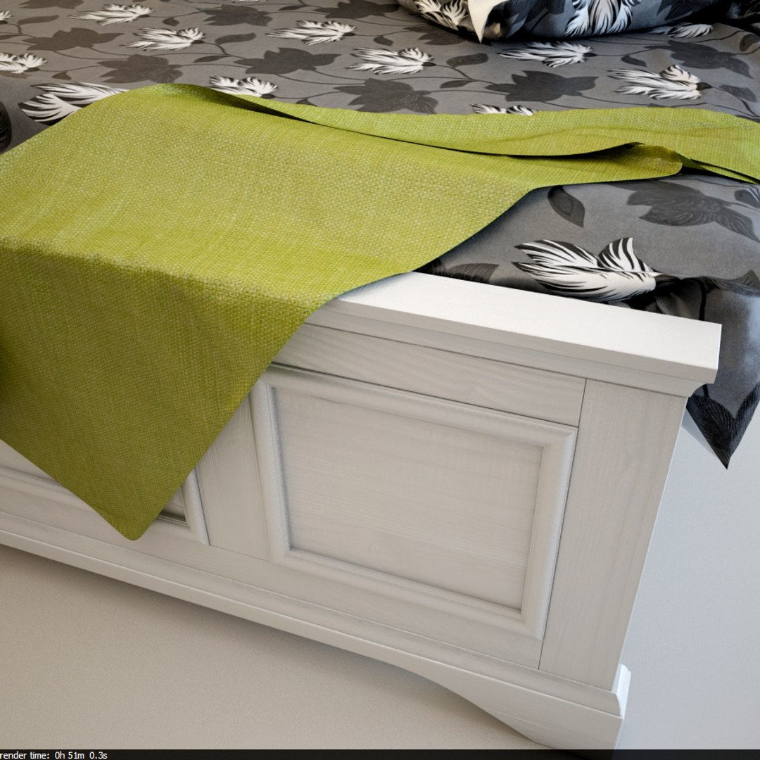 Free Bed Blanket Pillows 3d Model