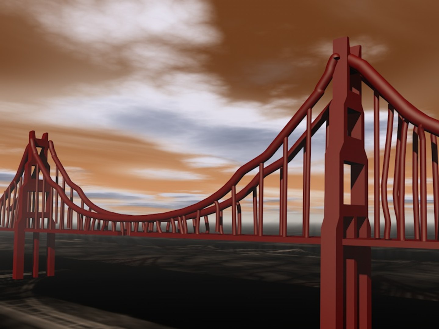 3d Golden Gate Bridge Model