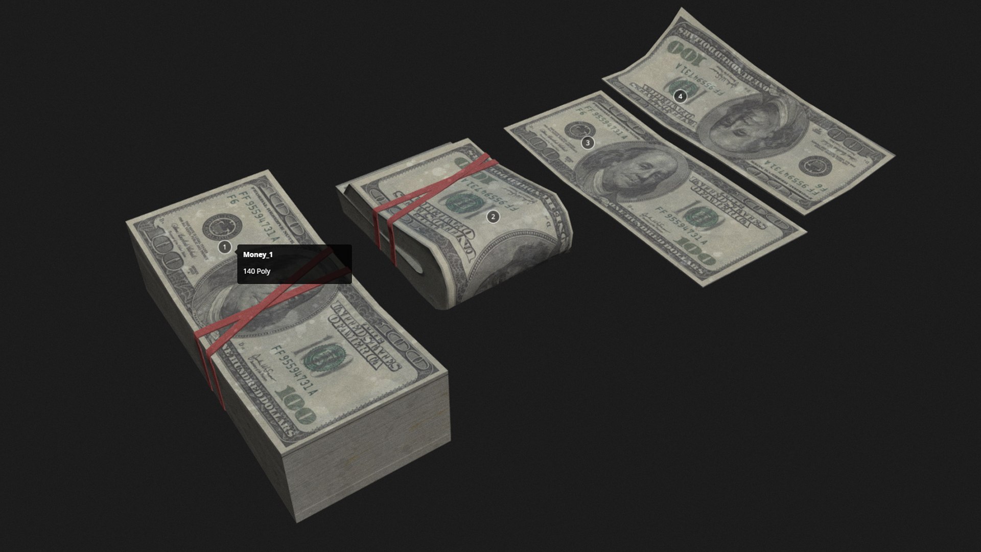 3D Money Pack - TurboSquid 1334535