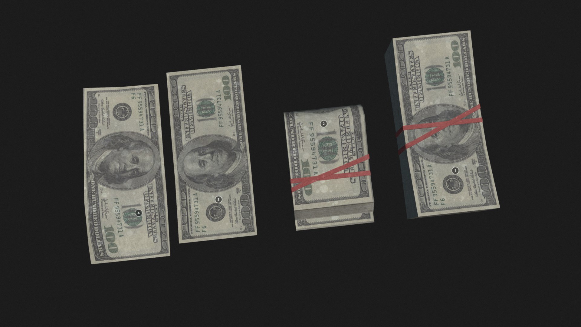 3D Money Pack - TurboSquid 1334535