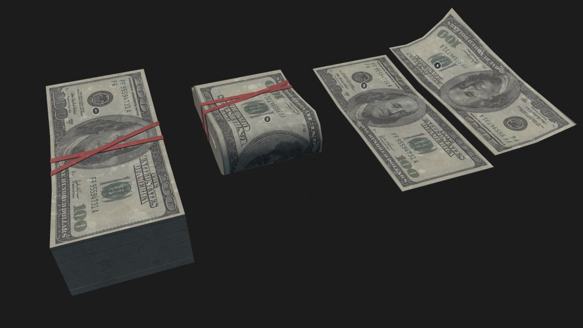 3D Money Pack - TurboSquid 1334535