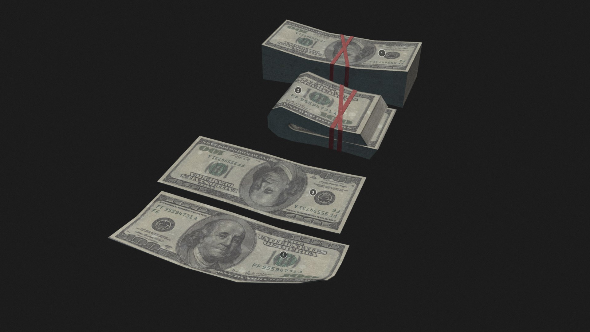 3D Money Pack - TurboSquid 1334535