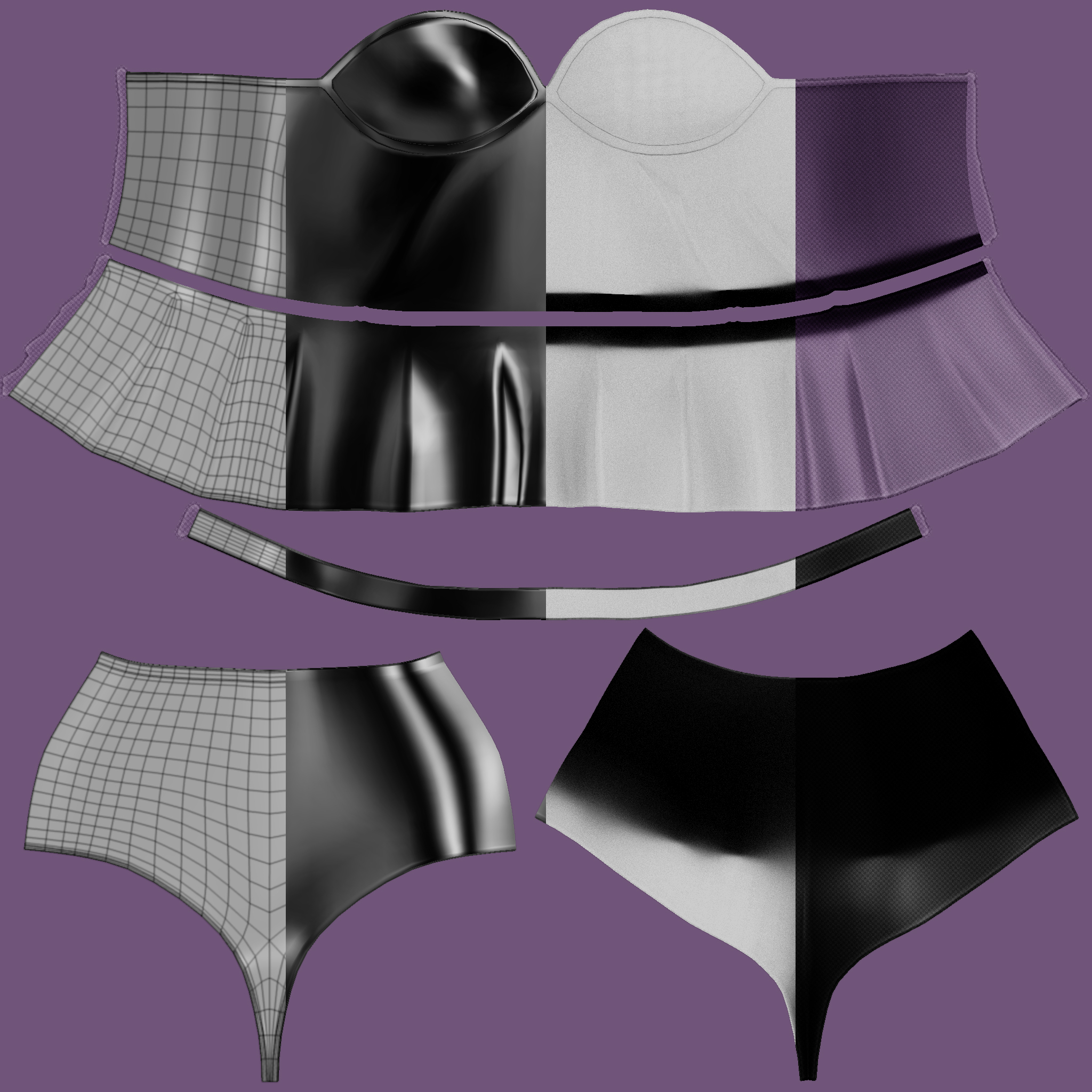3D purple swimsuit - TurboSquid 1426765