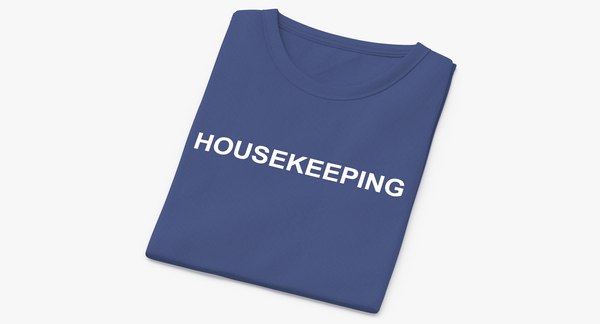 Female Crew Neck Folded Dark Blue Housekeeping 02 3D - TurboSquid 1758940